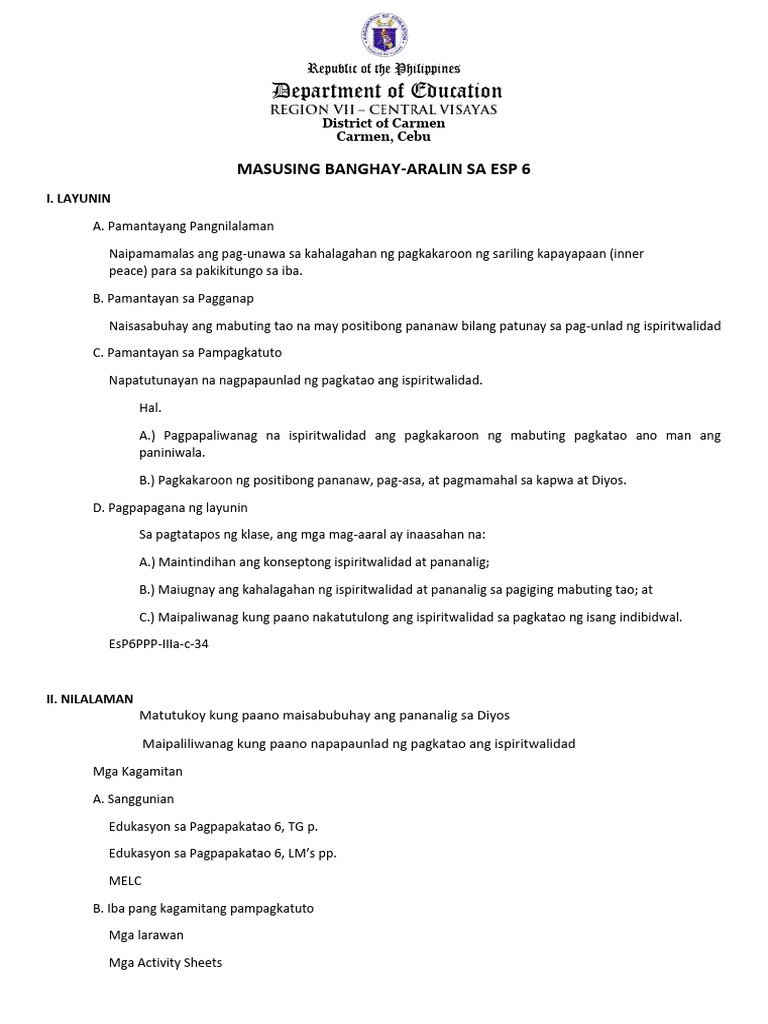 Lesson Plan ESP II | PDF