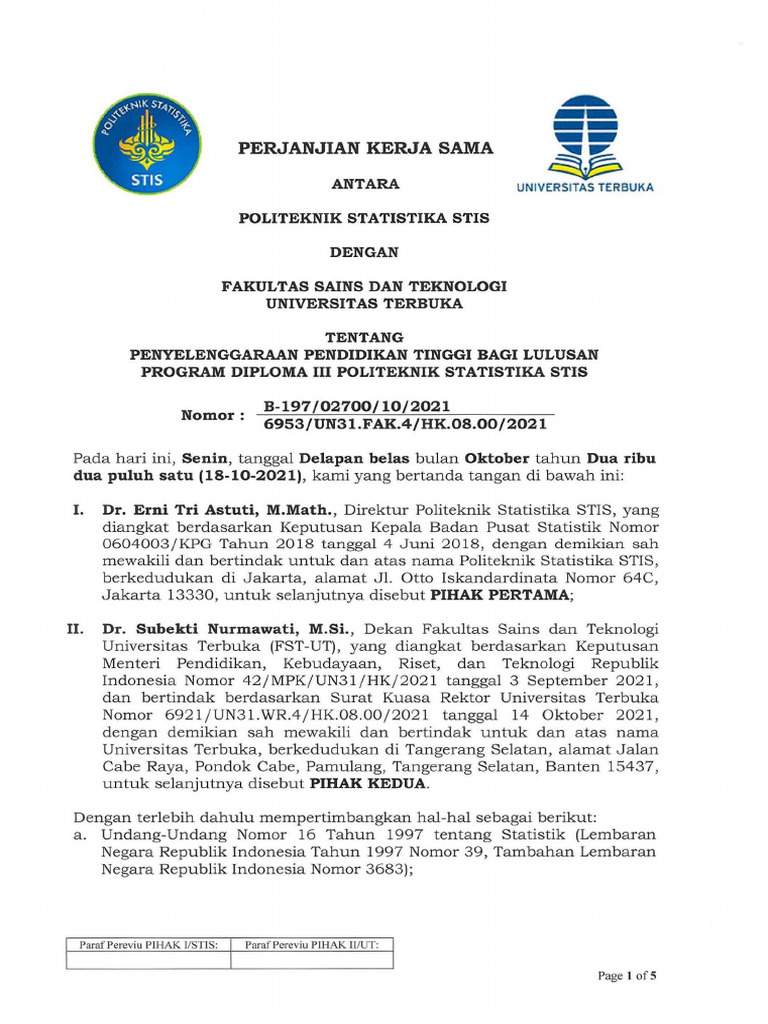 PKS Polstat STIS Dengan FST UT2 | PDF