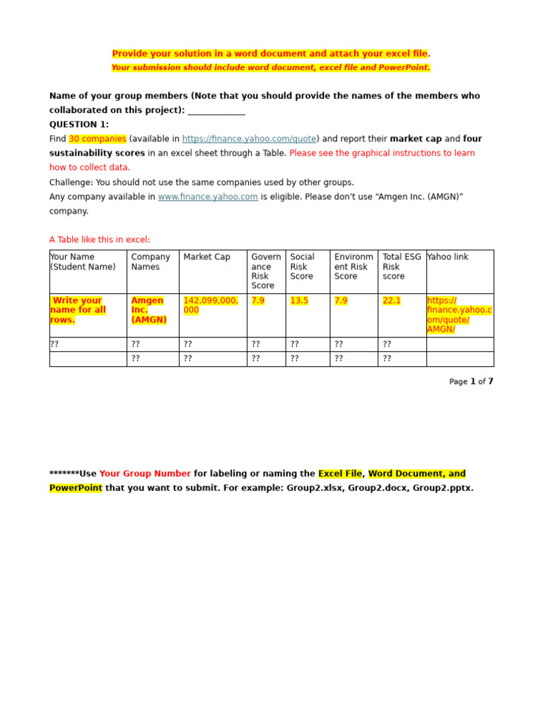 Final Project-Instruction | PDF | Microsoft Excel | Computing