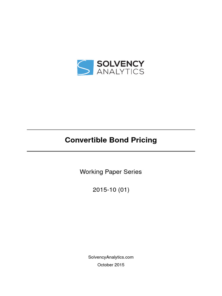 Convertible Bond Pricing Models Explained | PDF | Bonds (Finance ...