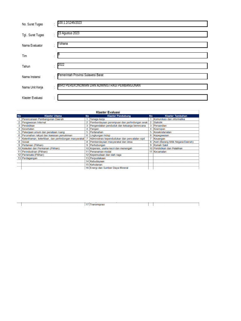 Kertas Kerja Evaluasi SAKIP EKBANG 2024 Baru Opi | PDF