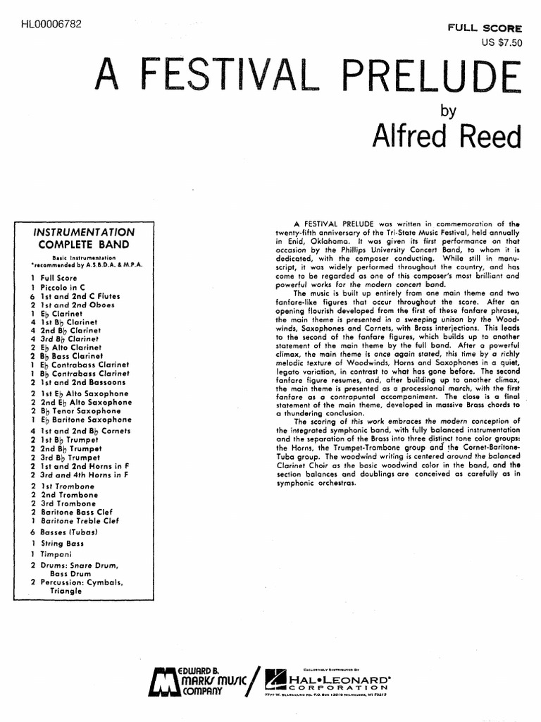 1 - A Festival Prelude - Reed Alfred | PDF