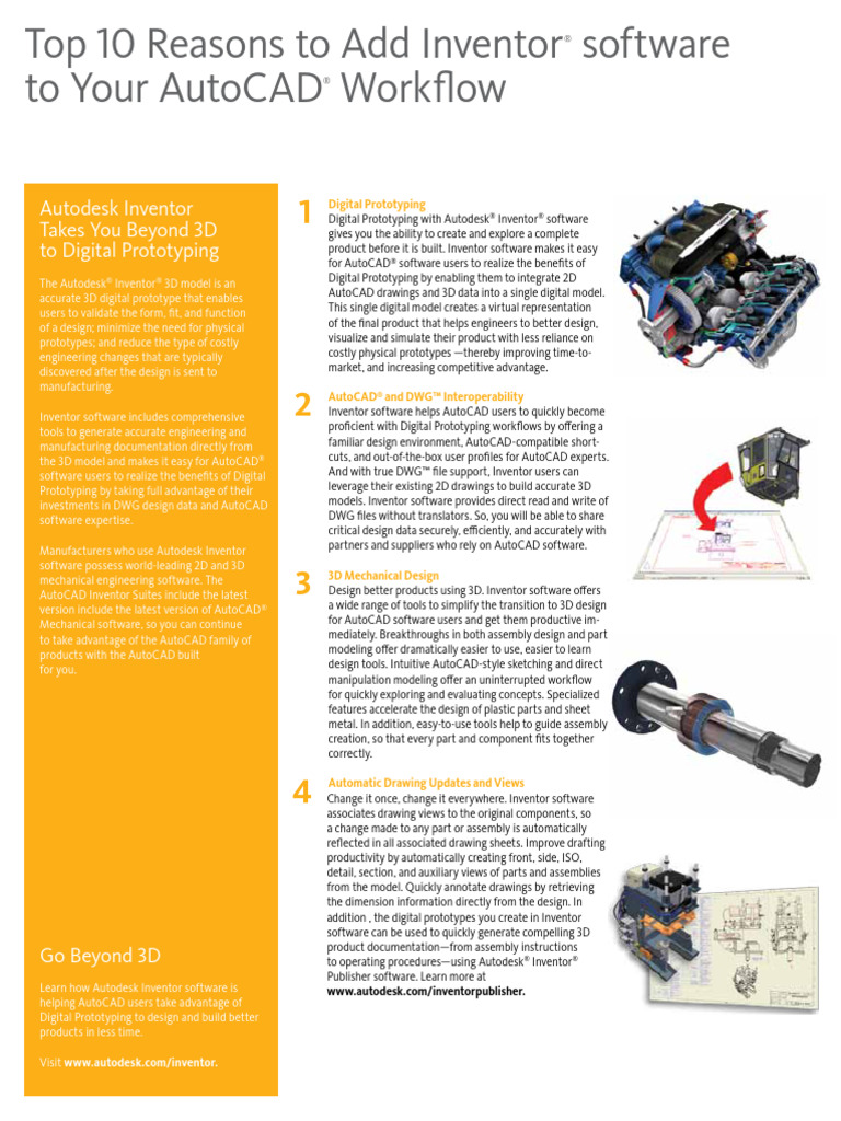 Inventor Top Reasons Brochure Us 0 | PDF | Auto Cad | 3 D Computer Graphics