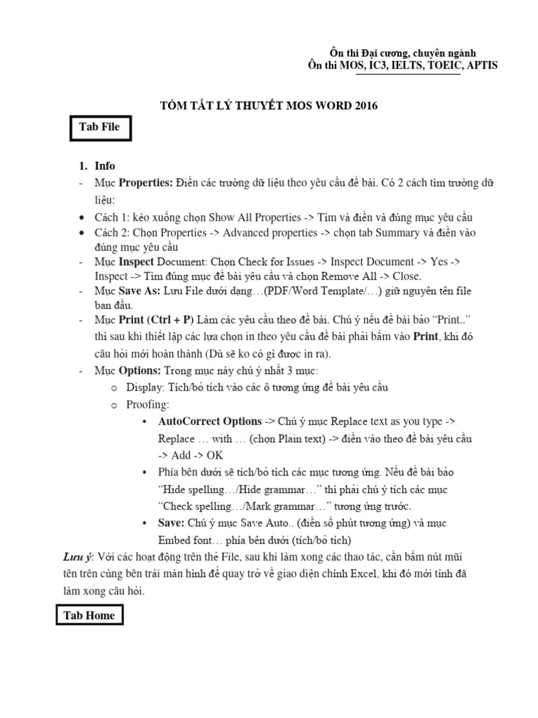 MOS Word 2016 | PDF