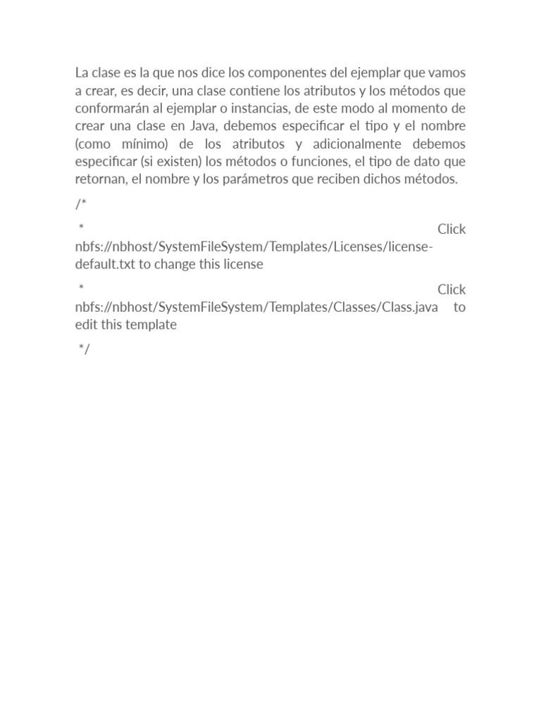 Clases y Métodos en Java: Ejemplo Práctico | PDF | Java (lenguaje de programación ...