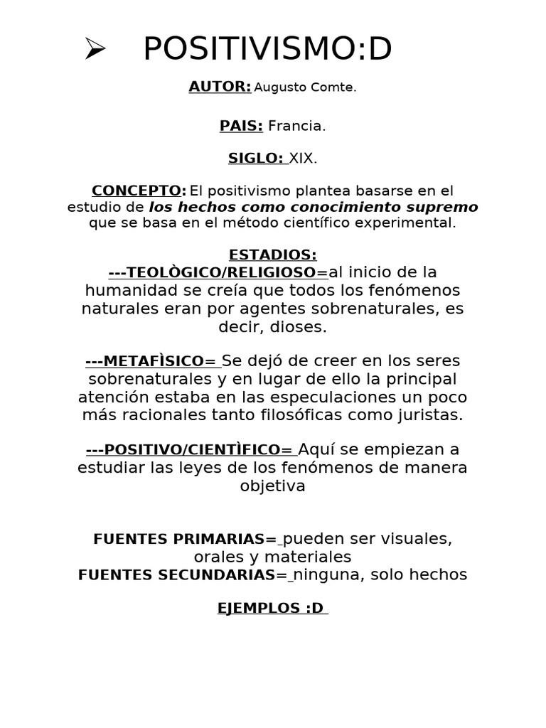 POSITIVISMO | PDF