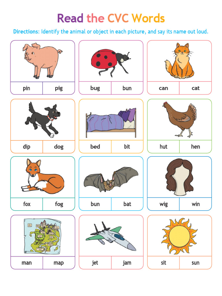 CVC Words Identification Guide | PDF