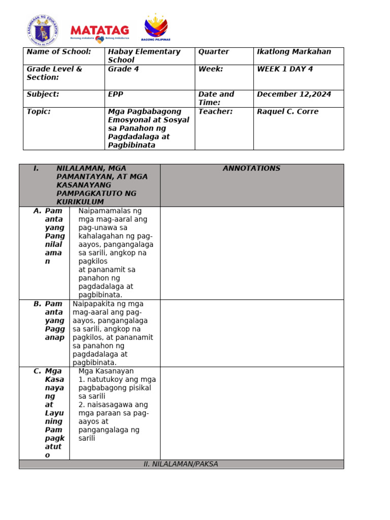 Cot Epp4 Q3 W1 Day4 | PDF