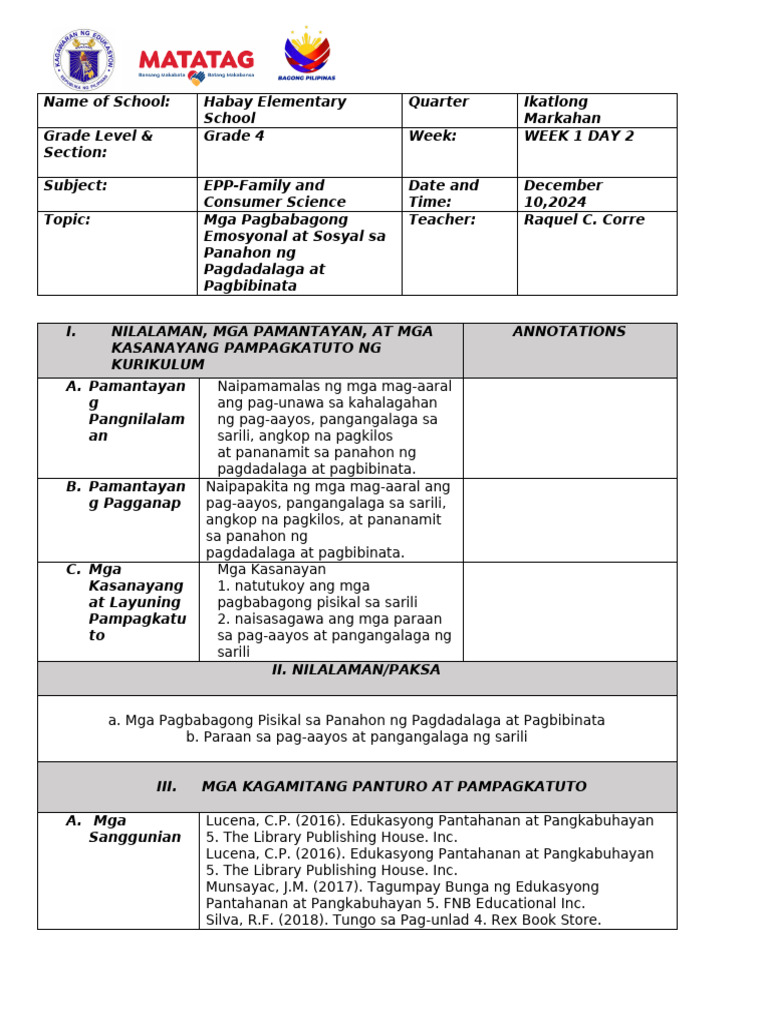 Cot Epp4 Q3 W1 Day2 | PDF