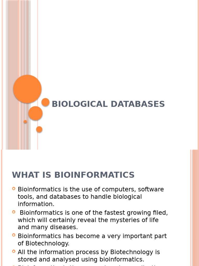 Overview of Biological Databases | PDF | Dna Sequencing | Base Pair