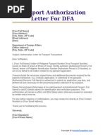 Authorization Letter DFA | PDF | Law