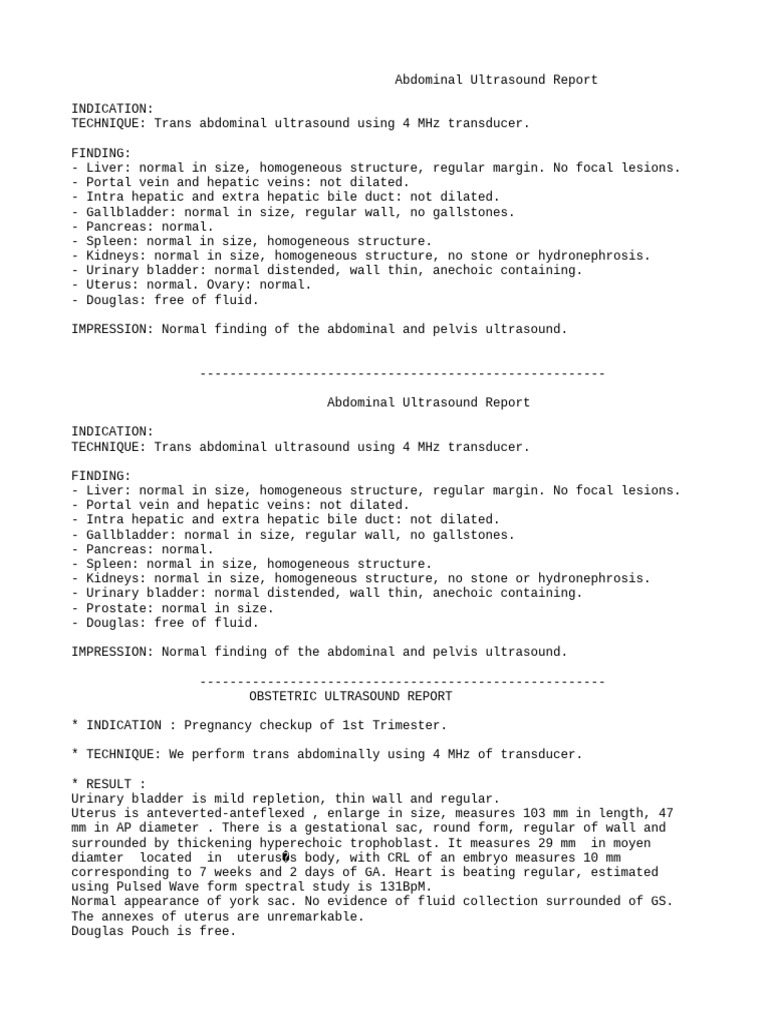 ultrasound report EN | PDF | Liver | Medical Ultrasound