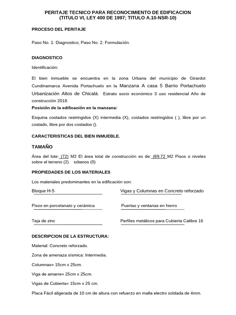 Proceso Del Peritaje | PDF | Ingeniería de Edificación | Ingeniero civil