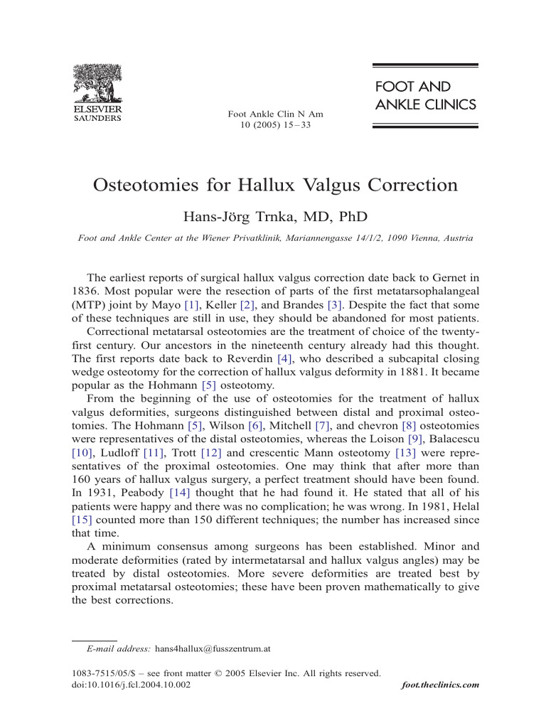 Metatarsal Osteotomies for Hallux Valgus | PDF | Foot | Toe
