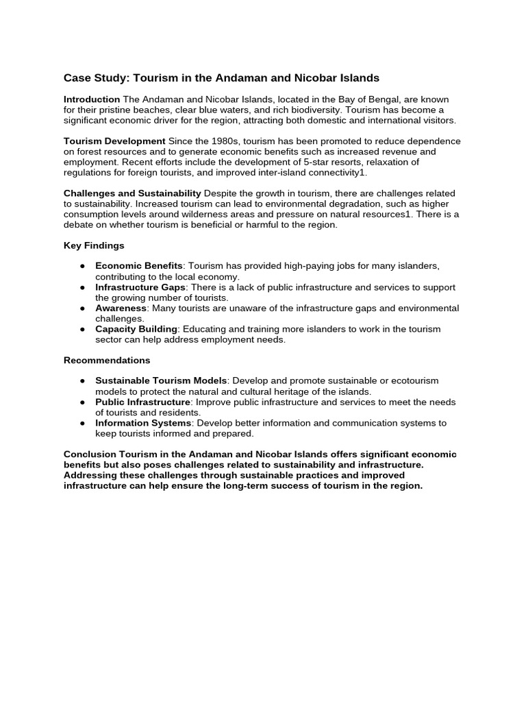 Tourism Challenges in Andaman Islands | PDF