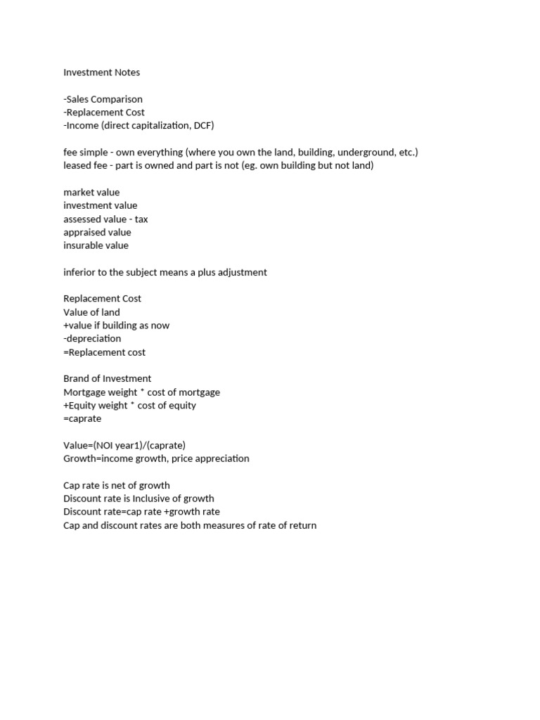 Investment Notes | PDF