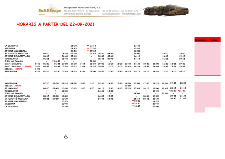 Horaris Express 22-09-2021 Nou | PDF