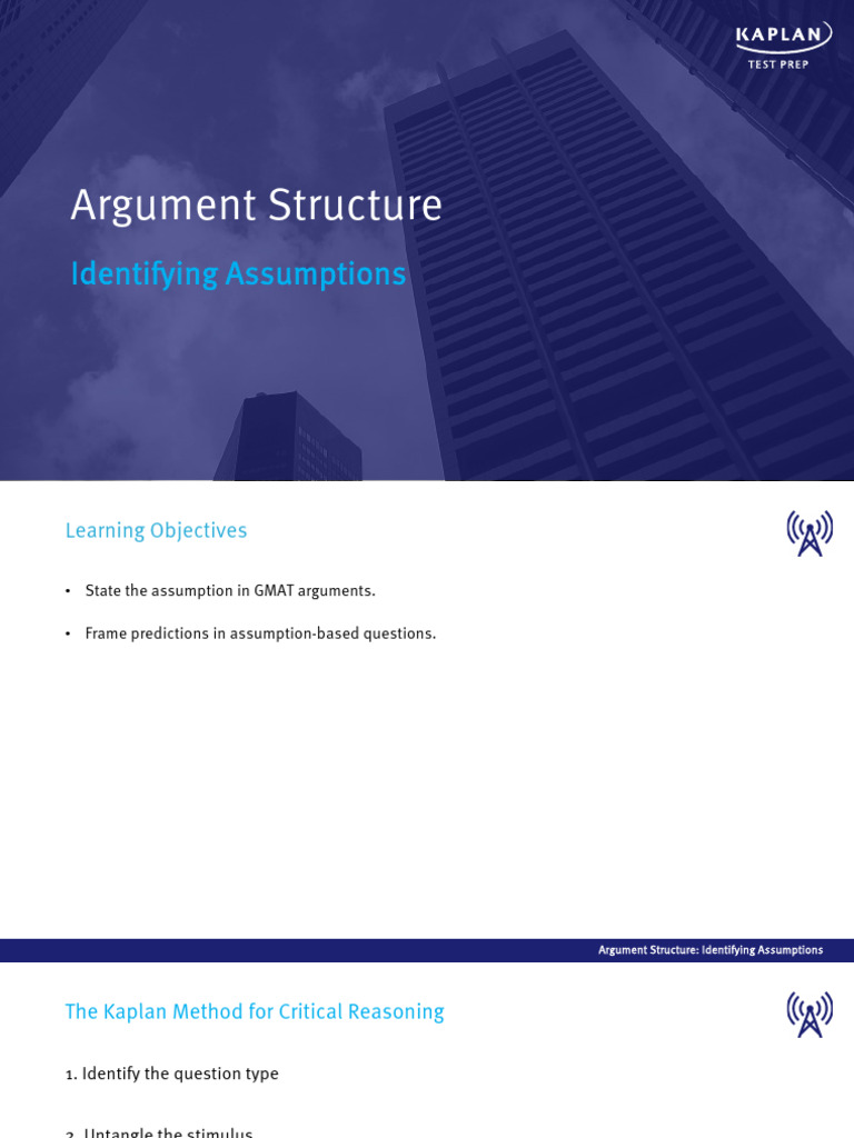Argument_Structure_Identifying_Assumptions | PDF | Argument | Canal