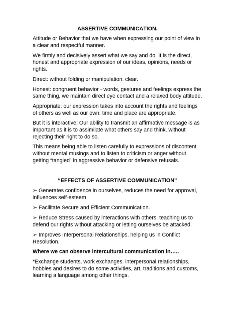 Assertive Communication | PDF
