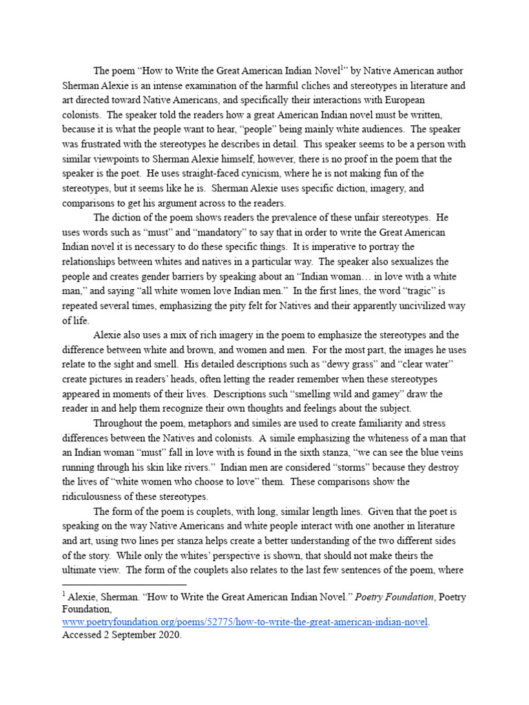 Critique of Native American Stereotypes | PDF | Poetry | Stereotypes