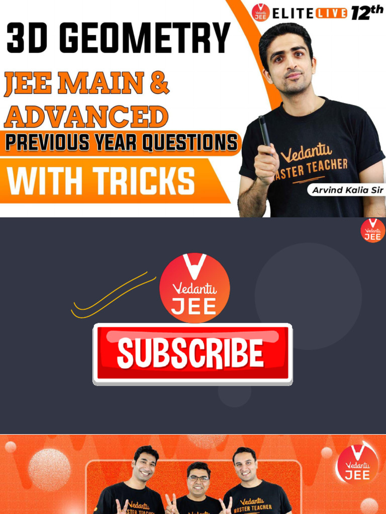 3 Dimensional Geometry Best PYQ Main and Advanced | PDF | Line ...