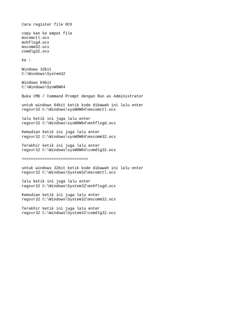 Cara Register File OCX | PDF