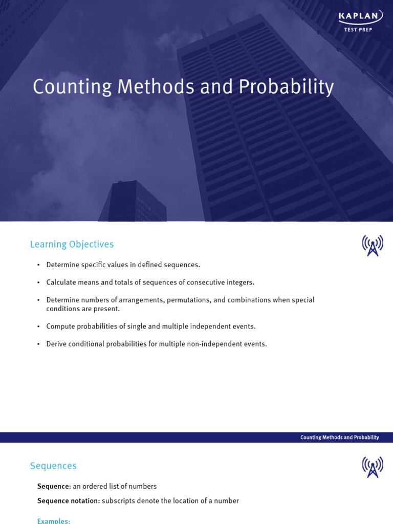 Counting Methods and Probability Basics | PDF | Sequence | Probability