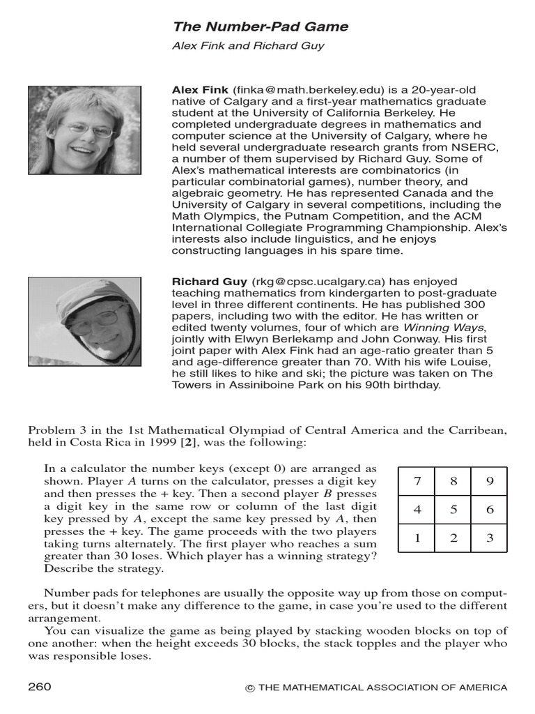 Fink Guy Number-Pad Game 2007 | PDF | Mathematics