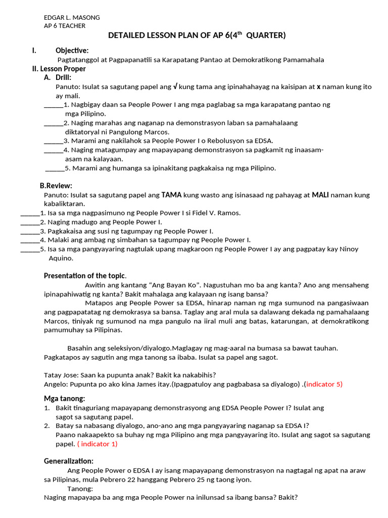 DETAILED-LESSON-PLAN-OF-AP6 | PDF
