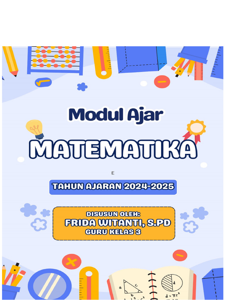 MODUL MTK KLS 3 BAB 1 frida | PDF