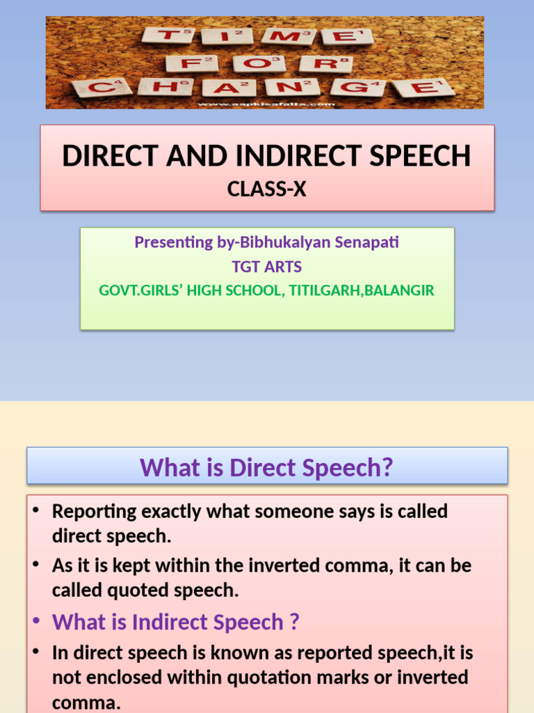 Direct and Indirect Speech x | PDF | Semantic Units | Syntax