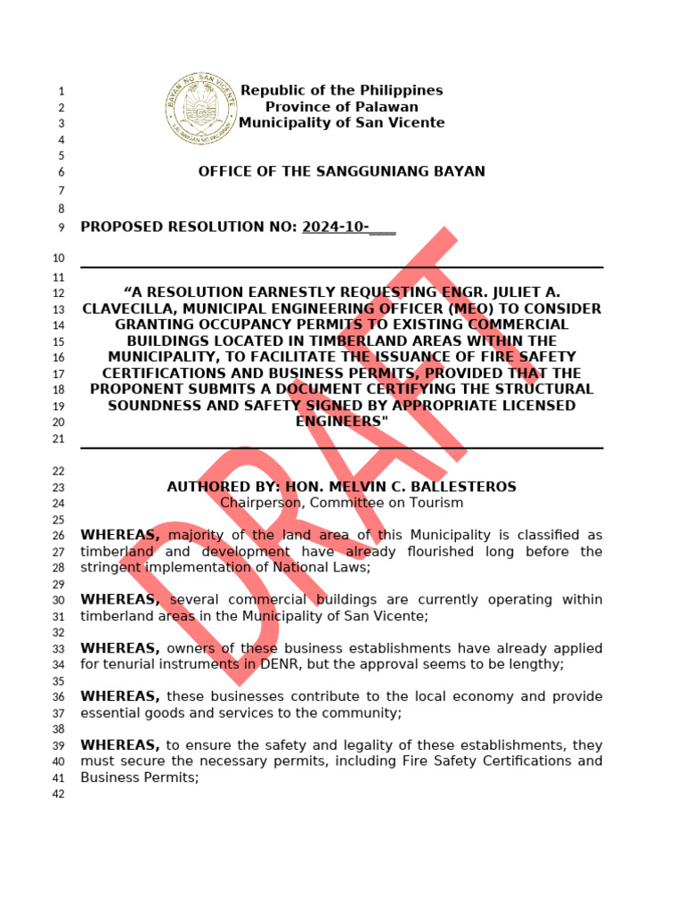 Proposed Resolution No. 2024-10 - Req MEO For Occupancy Permit - SB MCB ...