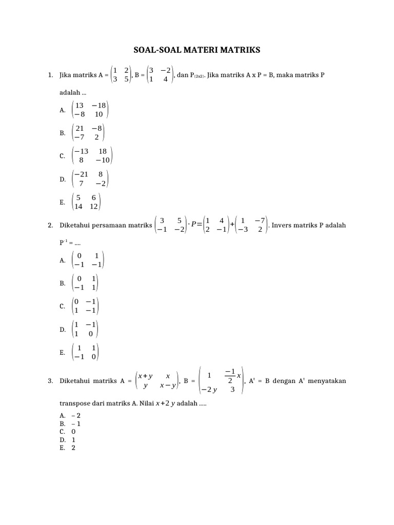 Soal Matriks | PDF