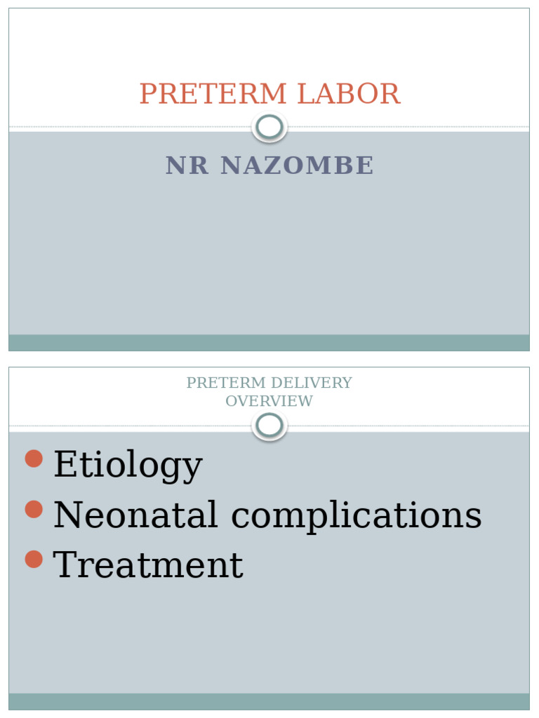 Preterm-Delivery Nazombe | PDF | Human Diseases And Disorders | Health Care