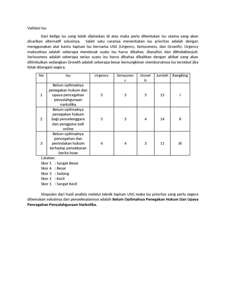 Validasi Isu Tapisan USG | PDF