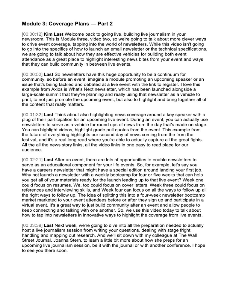 Module 3 Coverage Plans Part 2 | PDF | News