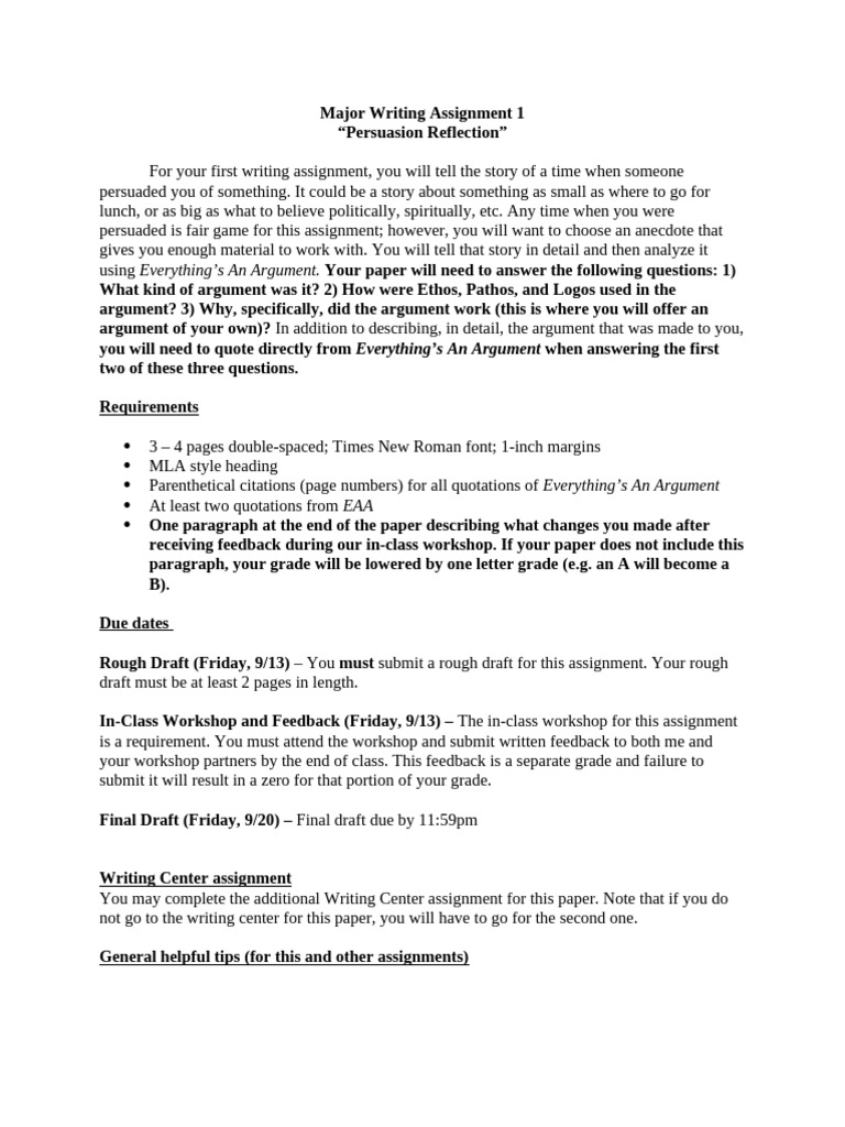 Persuasion Reflection Assignment | PDF | Citation | Human Communication