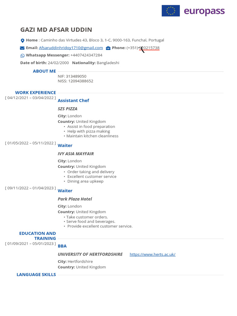 CV - GAZI MD AFSAR UDDIN | PDF