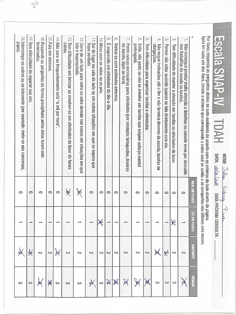 Escala Tdah - Snap IV | PDF