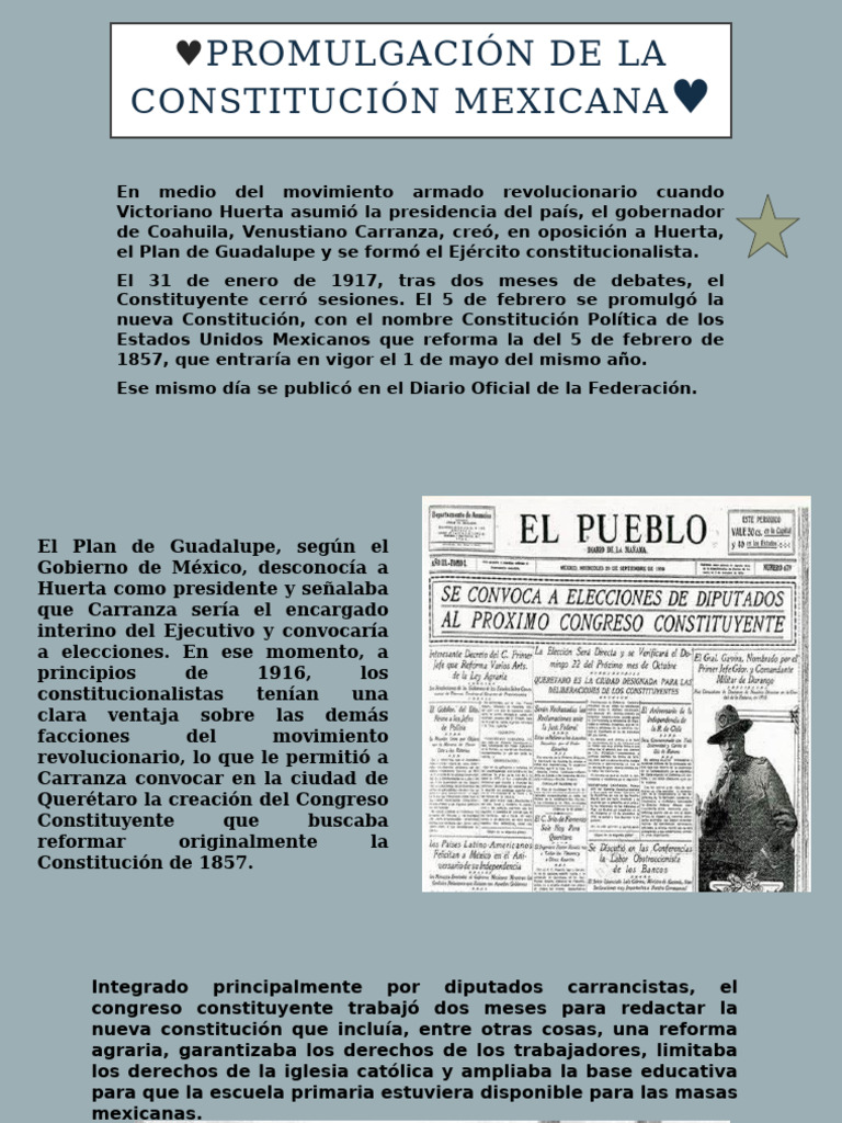 Promulgación de la Constitución de 1917 | PDF | Ciencias Políticas | México