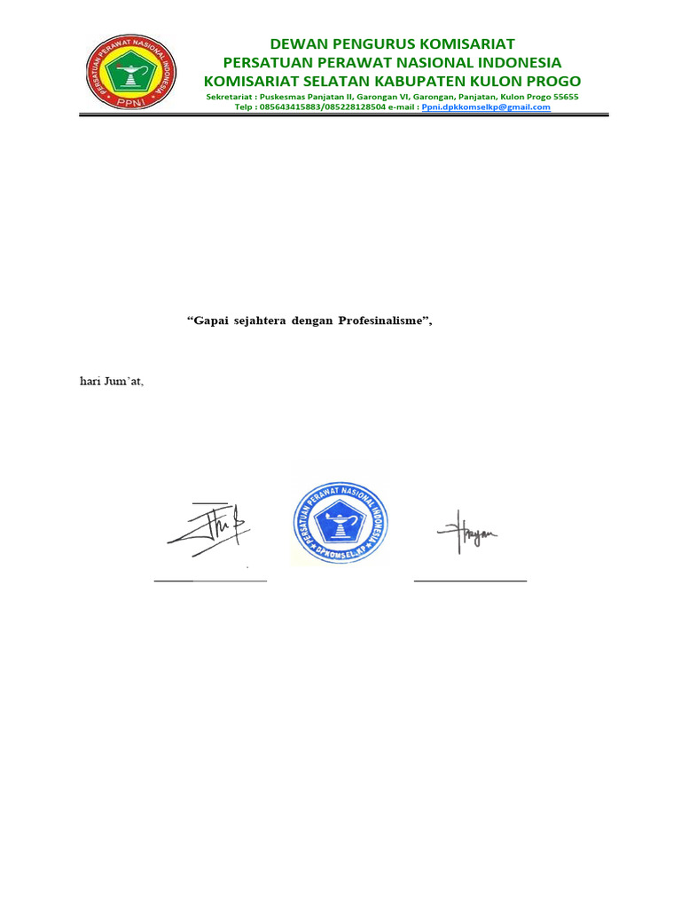 006 Pemberitahuan HUT PPNI 49 DPK Komsel | PDF