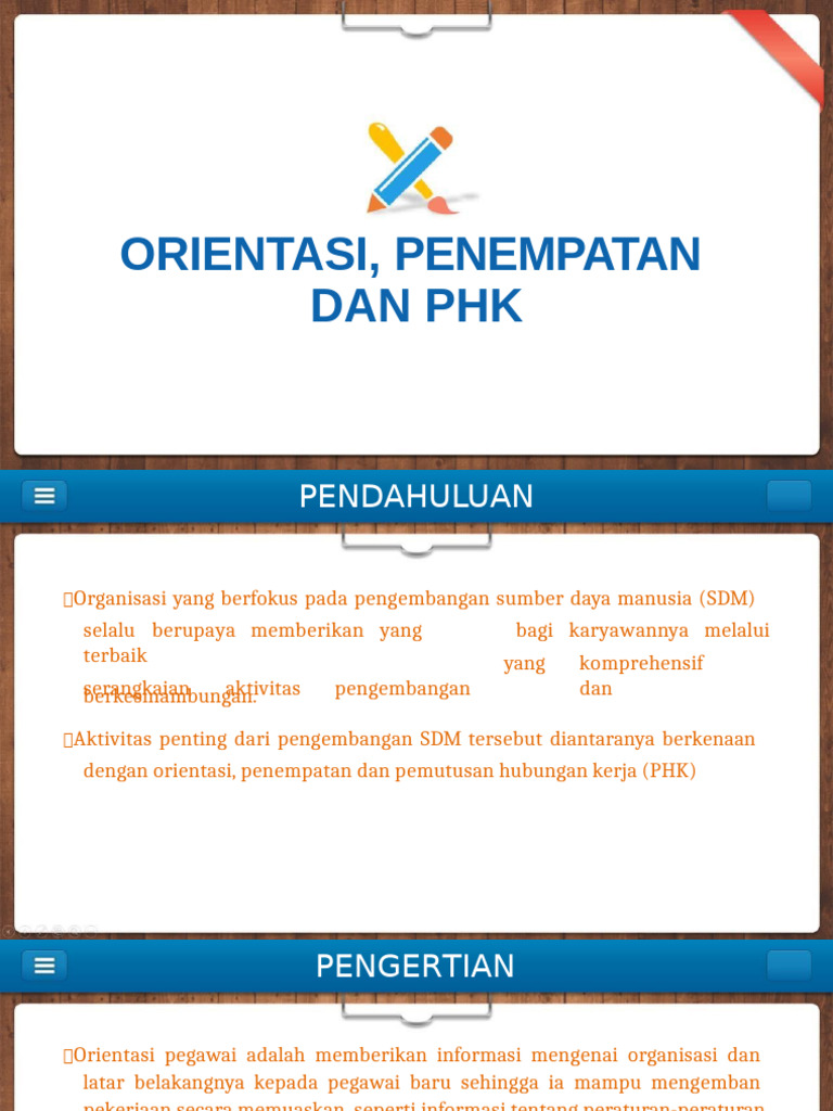 Handout 6 ORIENTASI, PENEMPATAN DAN PHK | PDF