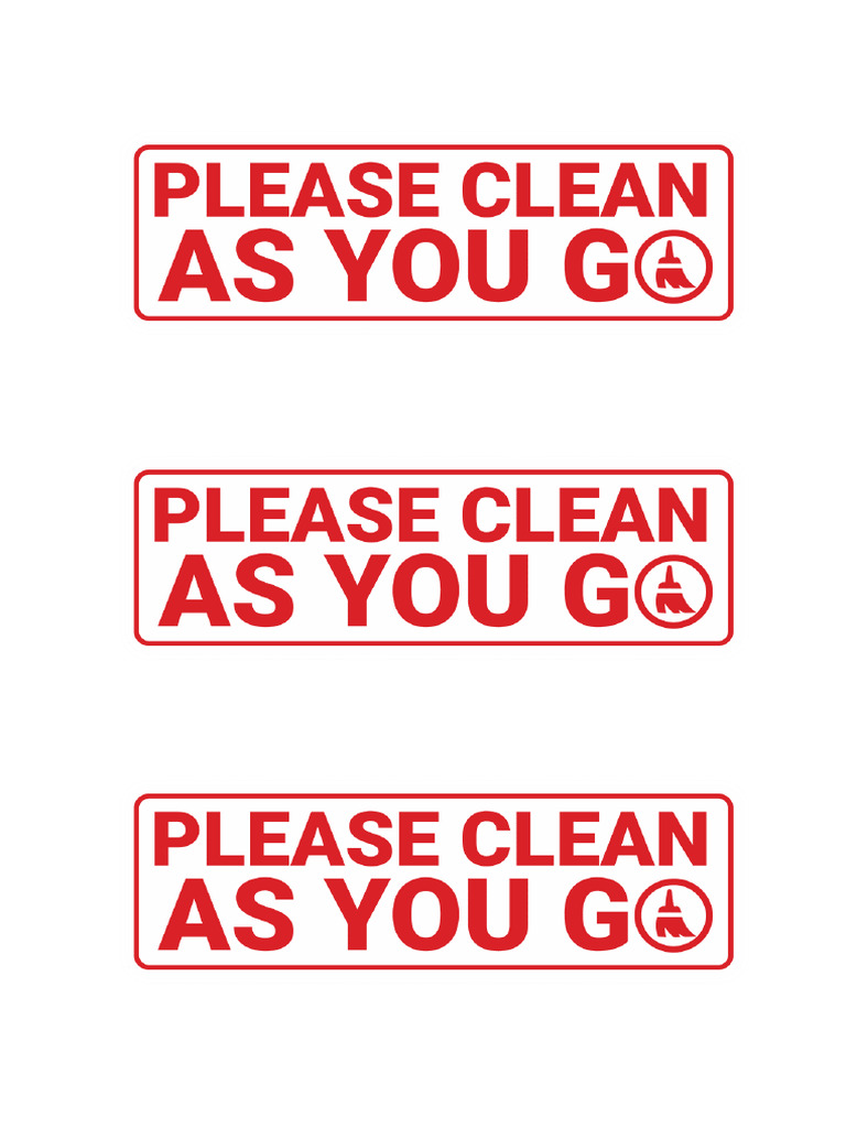 Clean As You Go | PDF