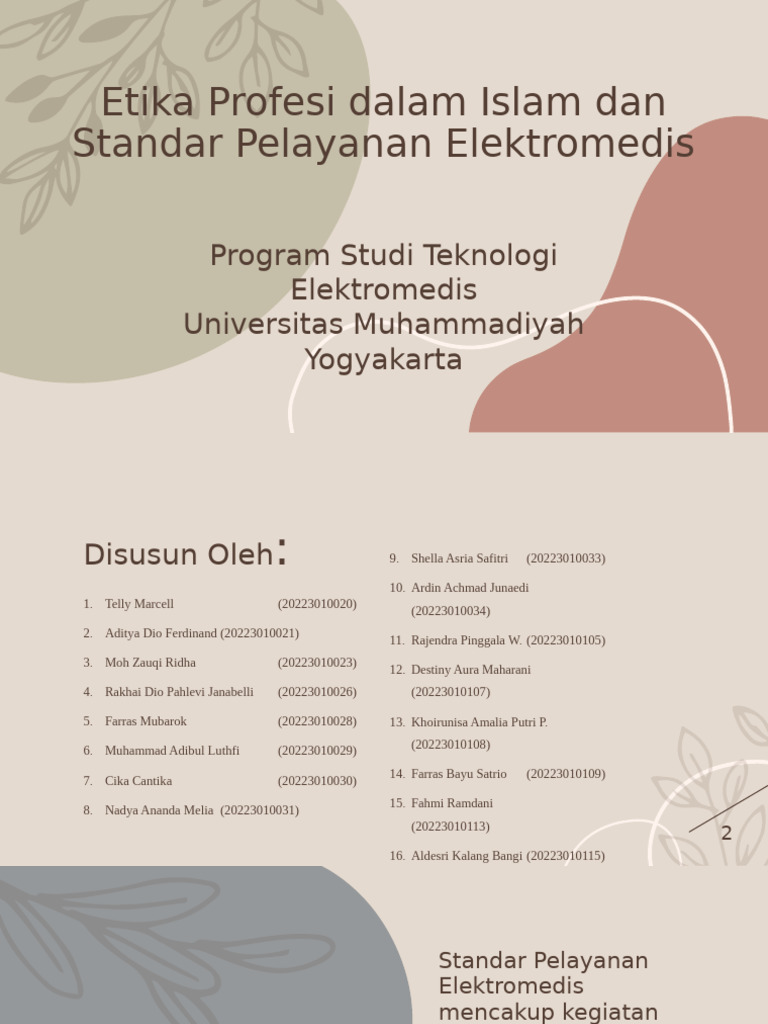 PPT-Etika Profesi Dalam Islam Dan Standar Pelayanan Elektromedis | PDF