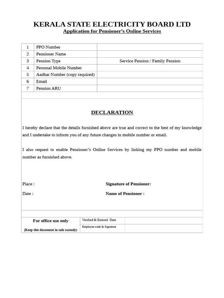 03-Pensioners Portal Registration Form | PDF