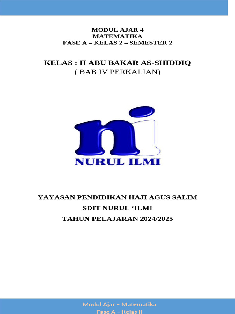 Modul Ajar Perkalian Kelas II SD | PDF