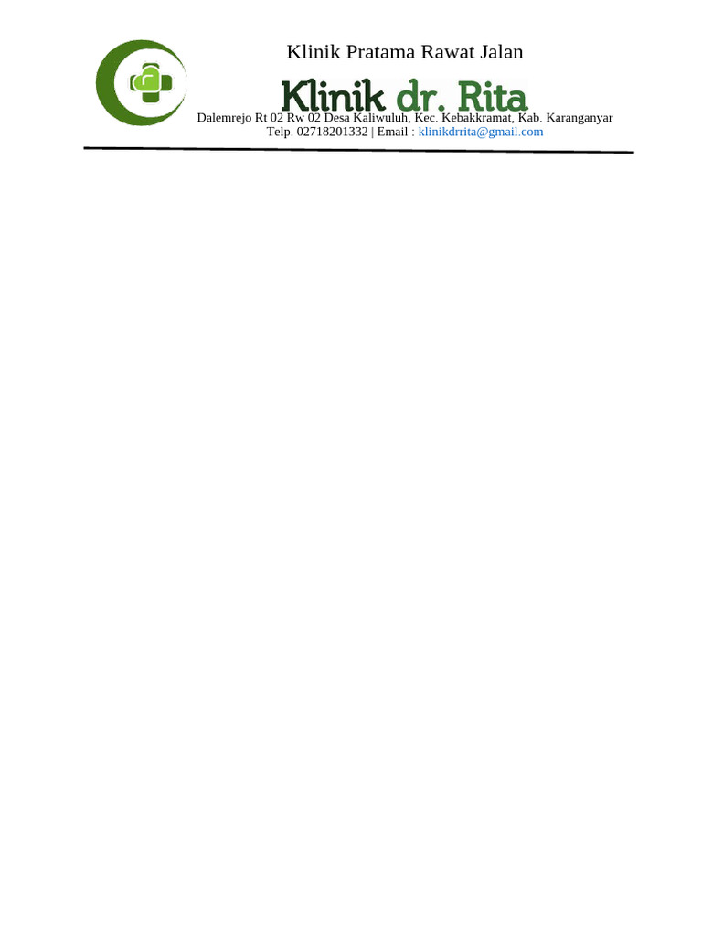 Template Kop Surat Klinik Dr. Rita | PDF