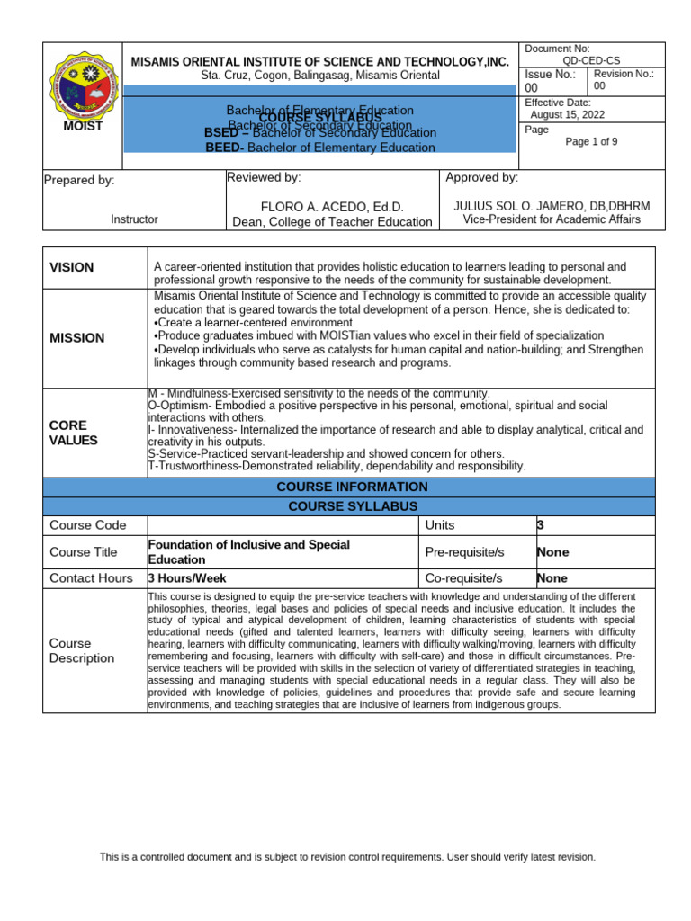 Foundation Of Inclusive And Special Education Pdf Intellectual