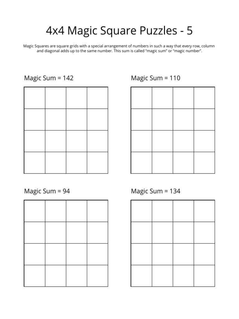 4 Magic Square 5 | PDF