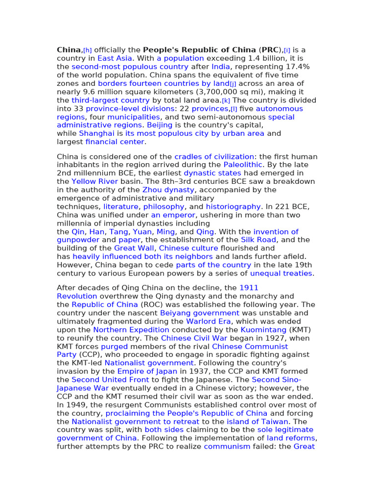China | PDF | China | World Politics